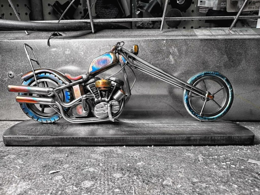 Bike #201 '63 Panhead Chopper Sculpture - Brown Dog Welding - Josh Welton